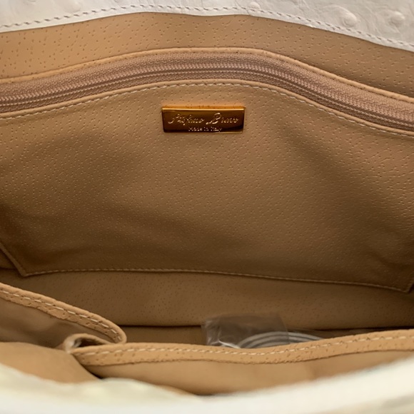 stefano bravo | Bags | Stefano Bravo White Ostrich Leather Shoulder Bag ...